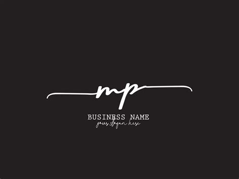 Minimal Mp Logo Icon Feminine Mp Signature Logo Letter 33339126 Vector