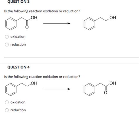 Solved Question 1 Is The Following Reaction Oxidation Or