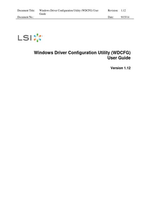 User Guide Windows Driver Configuration Utility Pdf Command Line