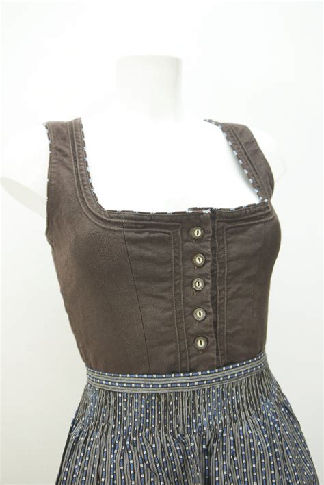 Salzburg Vintage Dirndl Balcony Linen Ot Brown