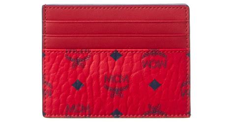 Mcm Original Visetos Card Case In Red Lyst Uk