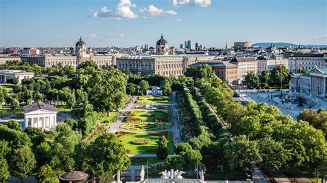 배경 화면 비엔나 오스트리아 도시 정원 건물 나무 2560x1600 그림 이미지