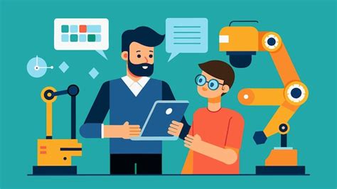 Premium Vector An Instructor Guiding A Trainee In Calibrating Sensors