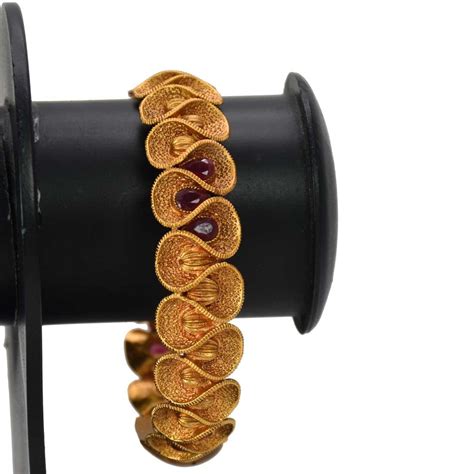 Style Club Gold Plated Designer Ruby Matte Bangle Styleclub Online