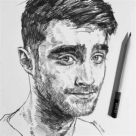 Ink Portrait Ink Pen Drawings Portrait Drawing Pen Art Drawings
