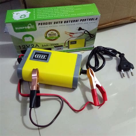 Jual CHARGER AKI SUNPRO PENGISI DAYA BATERAI PORTABLE 12V 2A 5AH 20AH