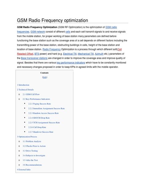 Gsm Radio Frequency Optimization Download Free Pdf Telecommunications Engineering Electronics