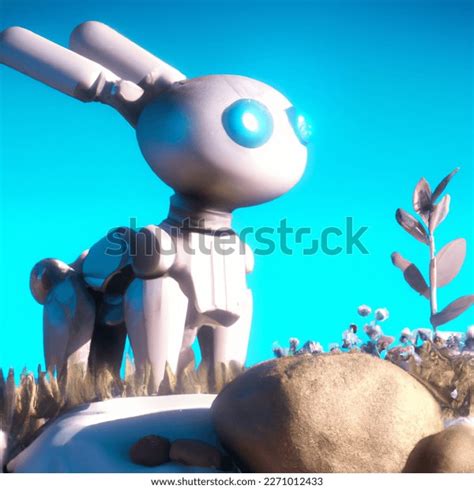「3d Image Small Robot Rabbit Garden」のai生成画像、2271012433 Shutterstock