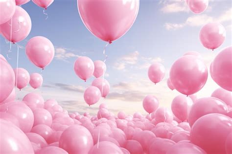 Premium Ai Image Pink Balloon Release Multitude Of Pink Balloons So
