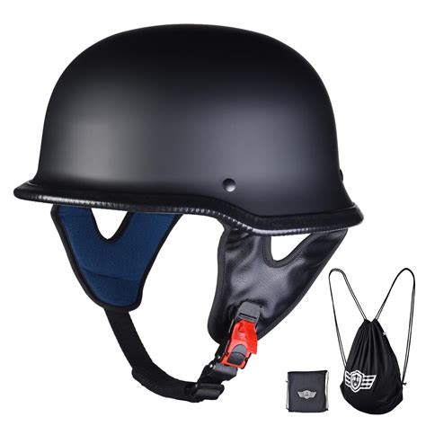 Ahr Run G Dot German Style Motorcycle Half Helmet Half Face Cruiser