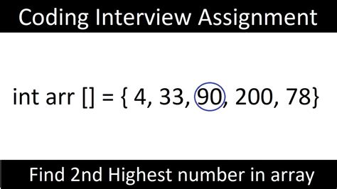 Iq 54 Find 2nd Highest Number In An Array List Youtube