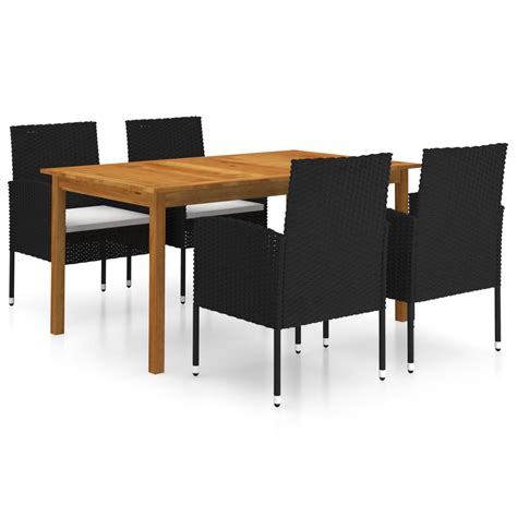 Buy Vidaxl 5 Piece Garden Dining Set Black Online In Uae Sharaf Dg