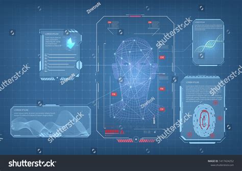 Biometric Identification Recognition System Person Facial Stock Vector Royalty Free 1417424252