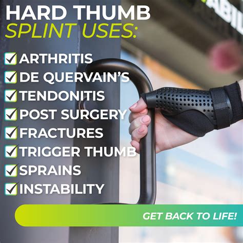 Hard Thumb Arthritis Treatment Splint Cmc Basal Joint Immobilizer Left
