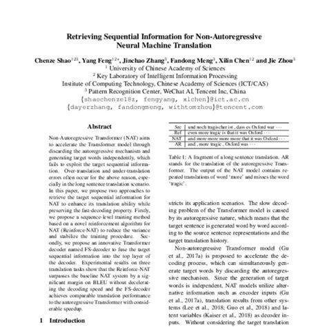 Retrieving Sequential Information For Non Autoregressive Neural Machine Translation Acl Anthology