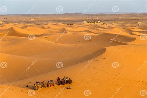 Песчанные дюны пустыни Сахары в эрге Chebbi Merzouga зоны Редакционное