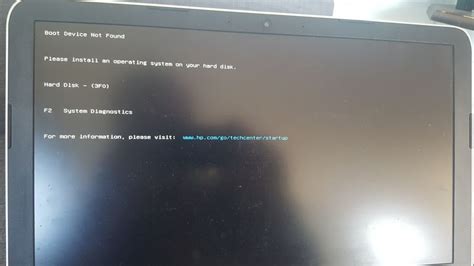 Boot Device Not Found Hp Support Community 6911580