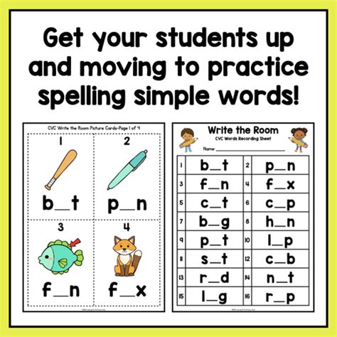 Write the Room | Phonics-Based Encoding Practice for Kindergarten ...