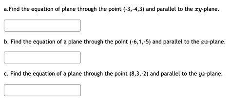 Solved A Find The Equation Of Plane Through The Point