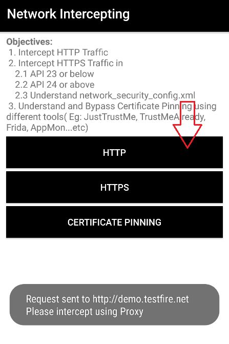 intercept traffic from android app — androgoat by satish