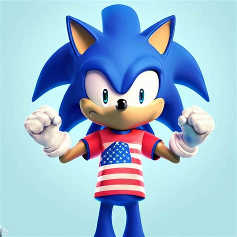Sonic Wearing Usa Shirt By Cyantinn On Deviantart