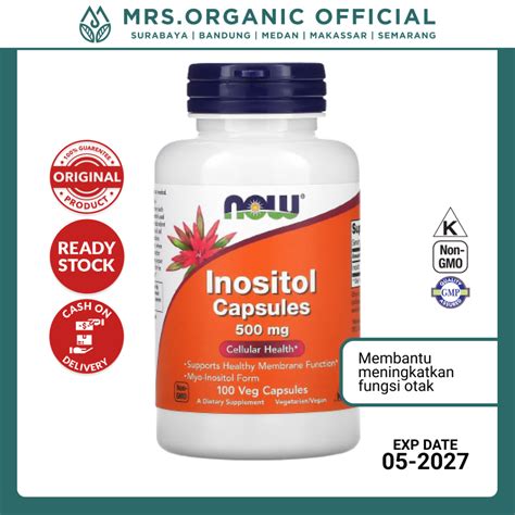 Jual Vitamin Suplemen Inositol Mg Now Veg Kapsul Support Gejala PCOS Kontrol Gula