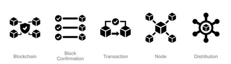 Premium Vector A Set Of 5 Blockchain Icons As Blockchain Block Confirmation Transaction