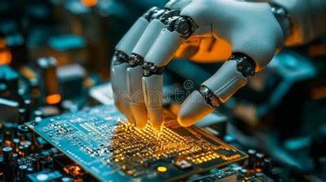 Robotic Hand Assembling Circuit Board Components Stock Illustration Illustration Of Automation