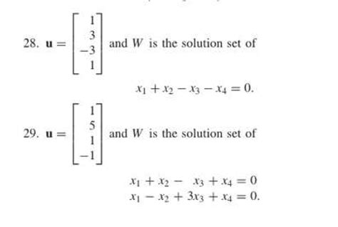 Solved In Exercises A Vector U In R And A Subspace W Chegg Com