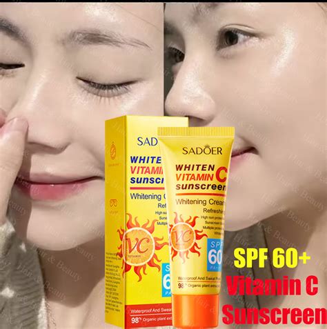 Vitamin C Whitening Sunscreen Spf60 Pa Facial Sunscreen Cream