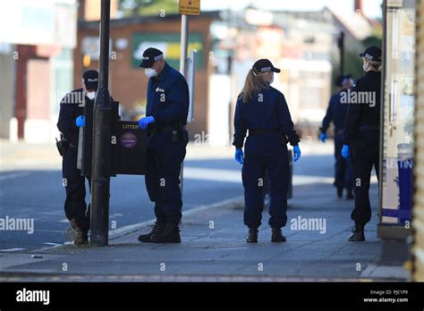 Police Officers At The Scene On Sea Road Sunderland Where A 62 Year