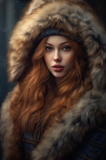 Premium Photo A Woman Wearing A Fur Hood