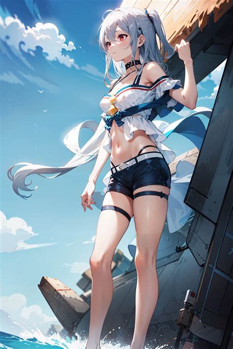 女孩子arknights明日方舟skadi泳装ai 画作skadi Arknights Hisouten