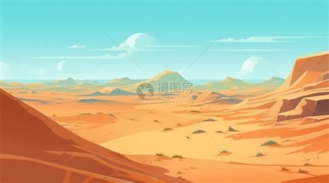 沙漠旷野干旱景观插画图片下载 正版图片402492982 摄图网