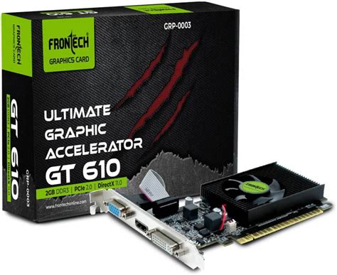 Frontech Gt 610 Graphics Card With 64 Bits Pcie 2 0 High Efficiency Ddr3 2 Gb Nvidia Chipset 64