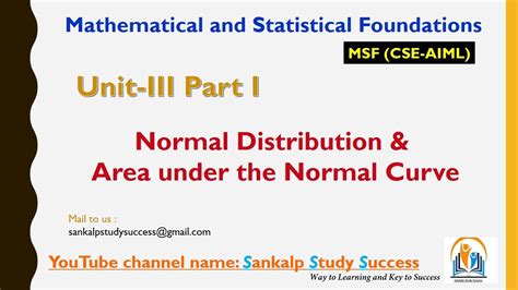 31 Unit 3 Normal Distribution R22 2 1 Jntuh Cse Ai