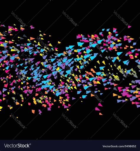 Pyramids In Empty Space Chaotic Particles Design Vector Image