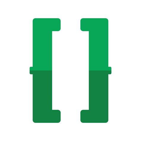 Green Square Brackets Showing Programming Code On White Background