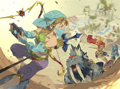 Link Riju Keese And Sand Seal The Legend Of Zelda And More Drawn By E Volution Danbooru