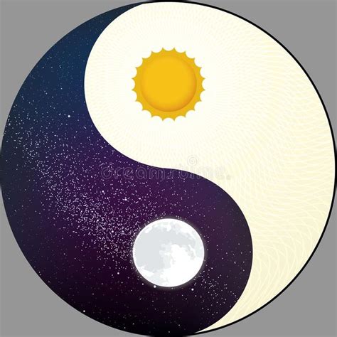 Cosmological Yin Yang With Sun And Moon