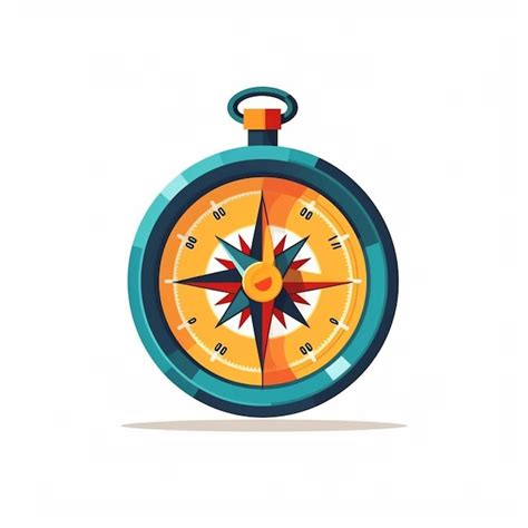 There Is A Compass With A Red And Blue Face On It Generative Ai