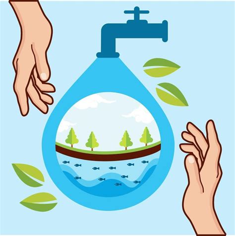 Download Vector Illustration Of Save Water For Free Vector