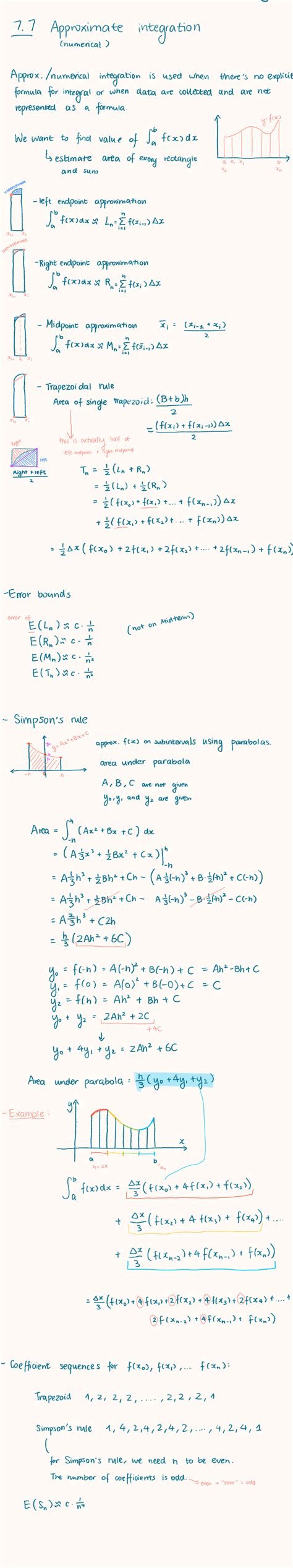 7 7 approximate numerical integration 7 approximate integration