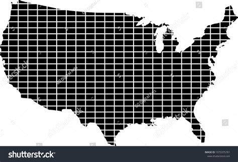 Grid Design Map United States America Stock Vector Royalty Free