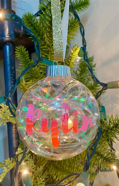 Personalized Glass Christmas Ornaments Custom Ornaments Glitter