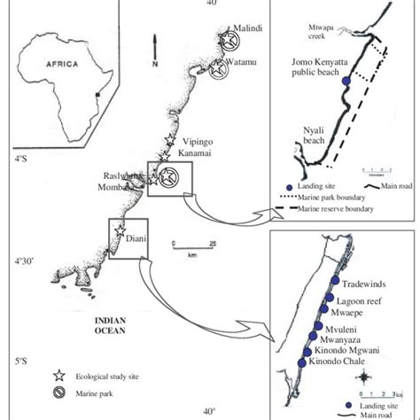 Map Of The Left Ecological Monitoring Sites And Right Fishing