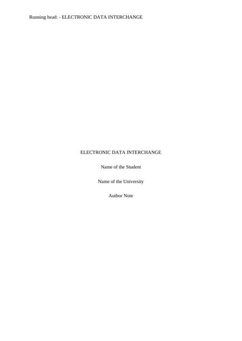 Electronic Data Interchange Assignment