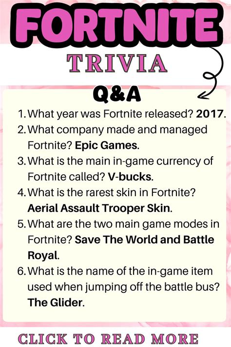 50 Fun And Easy Fortnite Trivia Questions With Answers Trivia Trivia