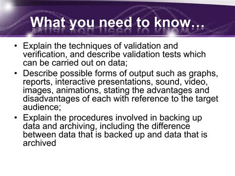 Validation Verification Output And Backup Ppt