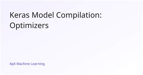 Keras Model Compilation Optimizers